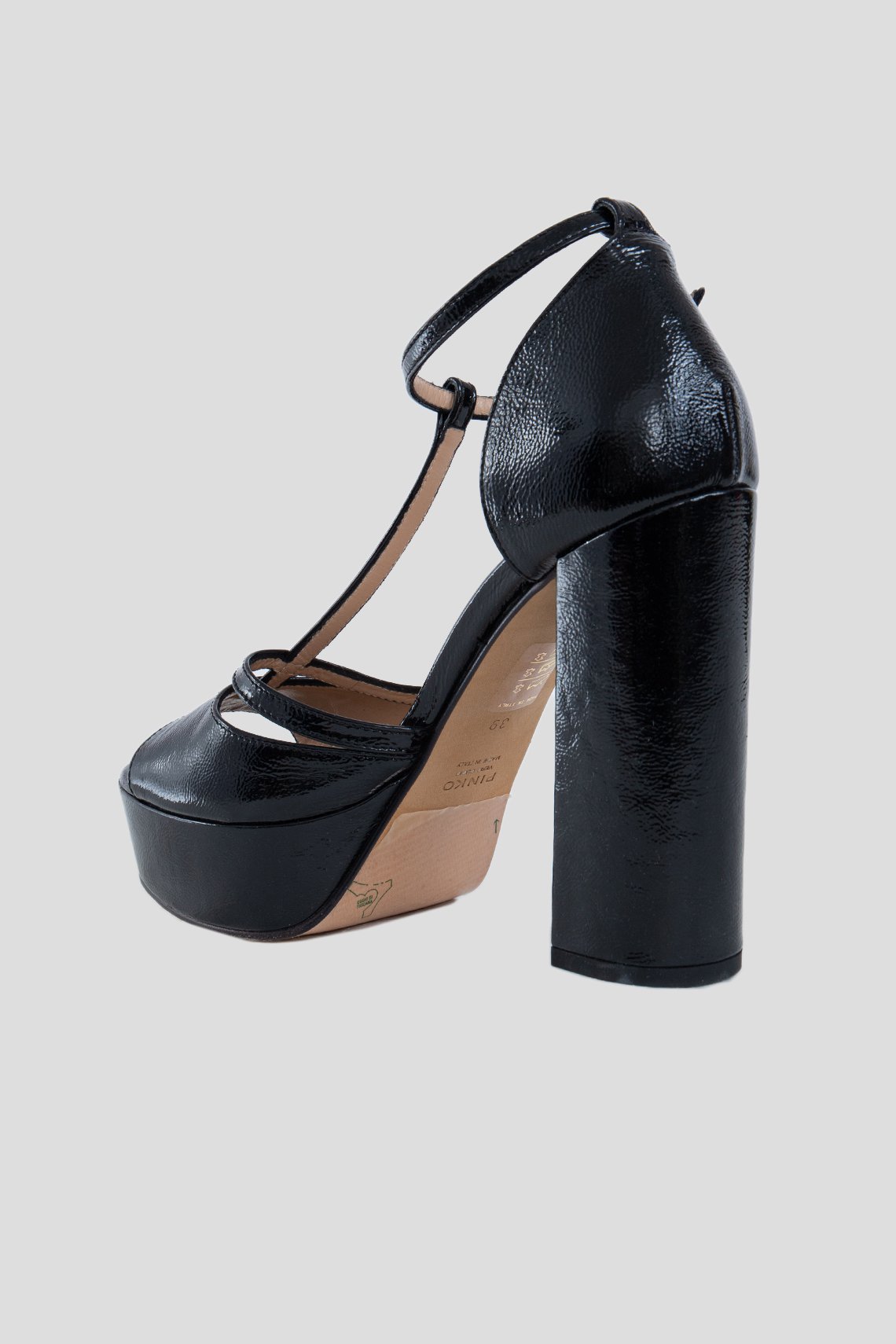 Черные кожаные босоножки на каблуке Pinko купить в Киеве, Украине ...